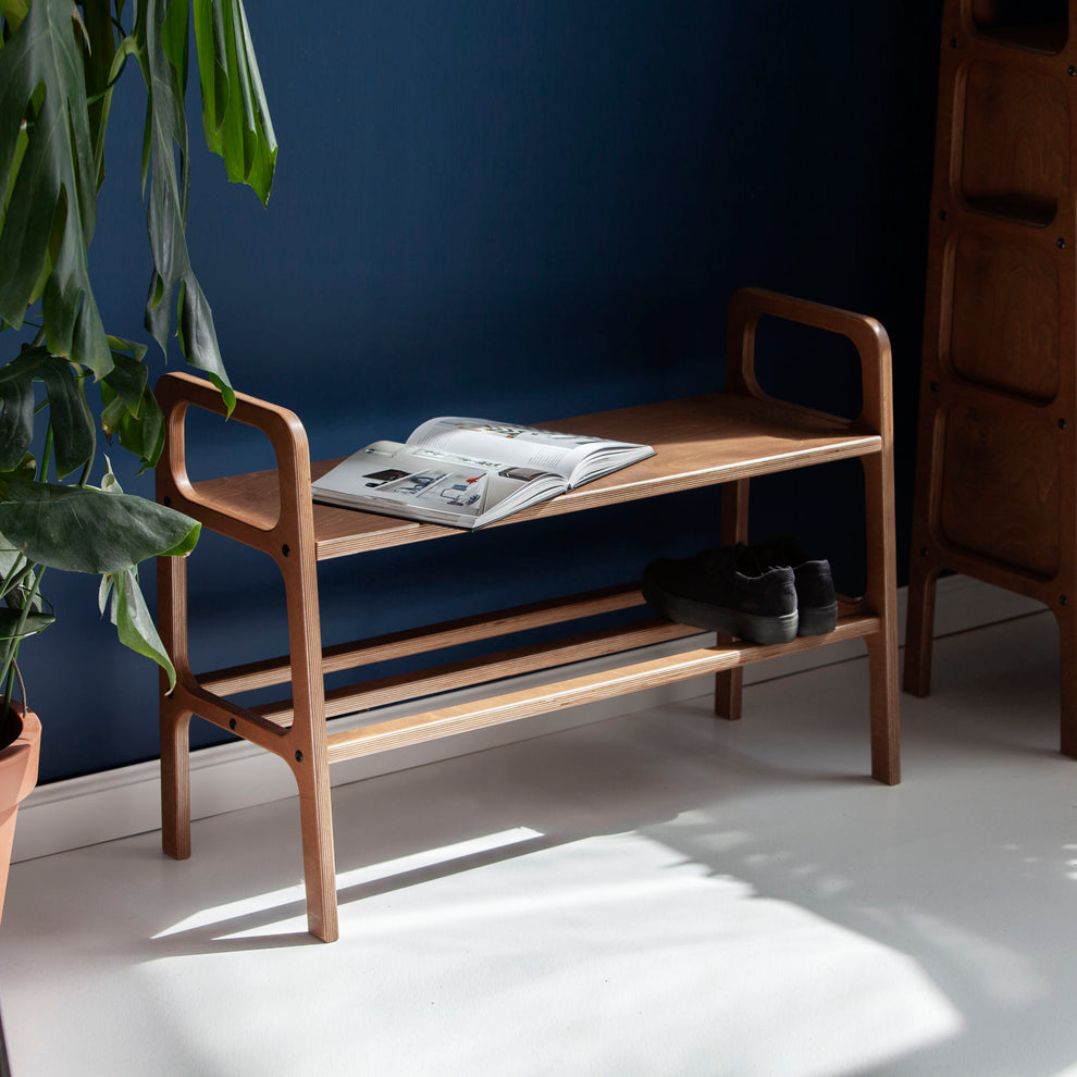 Handcrafted Mid-Century Bench: Timeless Elegance