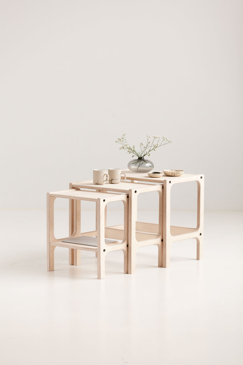 Mid Century Modern Nesting Coffee Table | Handcrafted Excellence