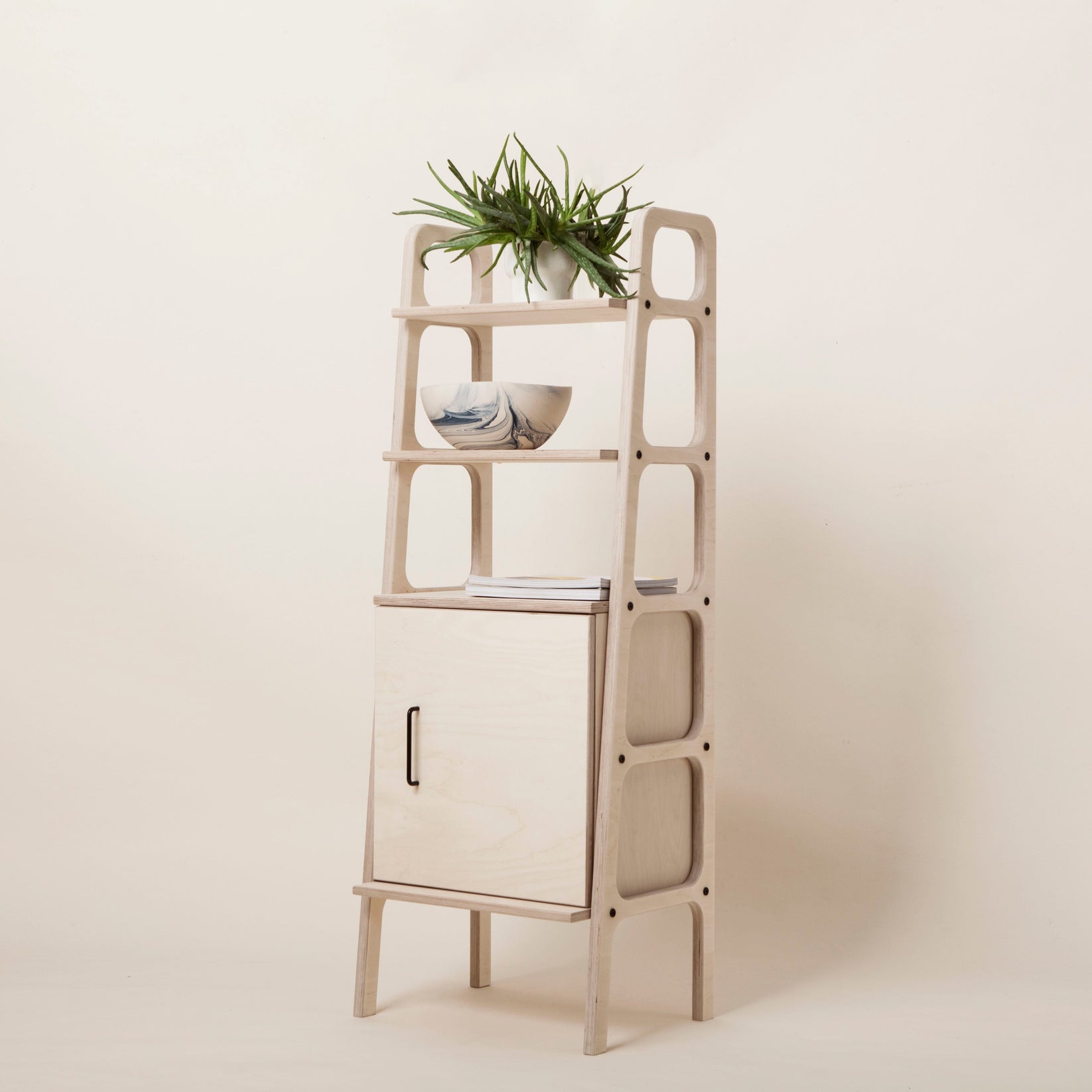 Minimalist Bookcase with Cabinet: Mid-Century Premium Craftsmenship