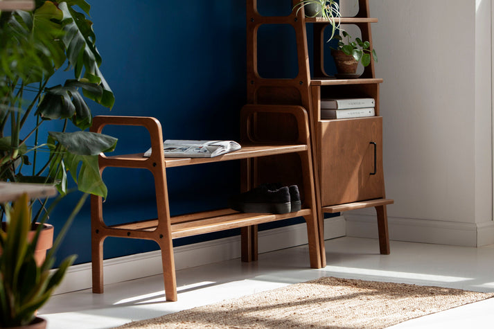 Handcrafted Mid-Century Bench: Timeless Elegance